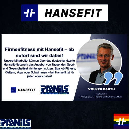 Teilnahme am Firmenfitnessprogramm von Hansefit: Elektro Pawils